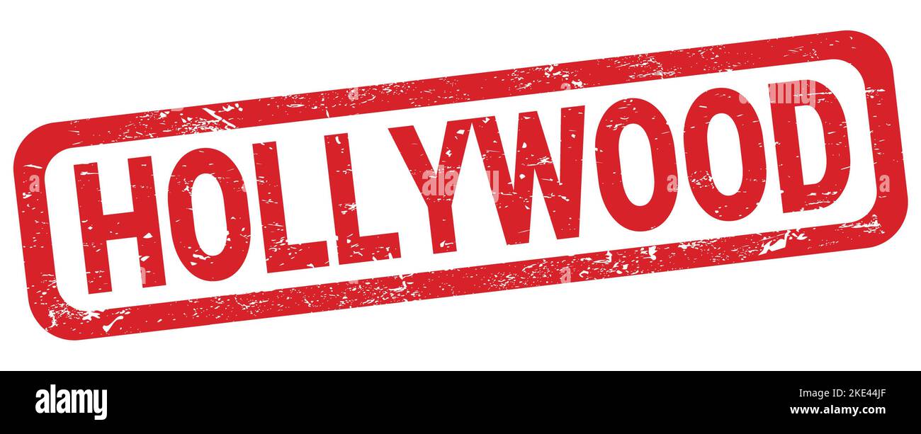 HOLLYWOOD text written on red rectangle stamp sign Stock Photo - Alamy