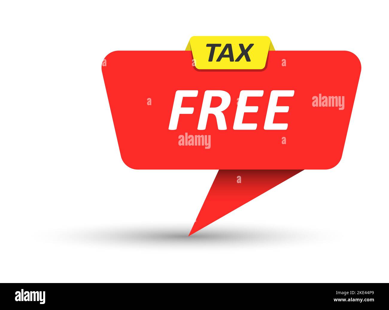 TAX FREE. Vector banner, pointer, sticker, label or speech bubble ...