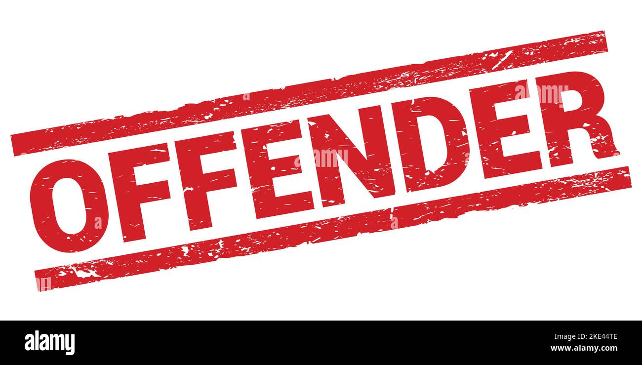 OFFENDER text written on red rectangle stamp sign Stock Photo - Alamy