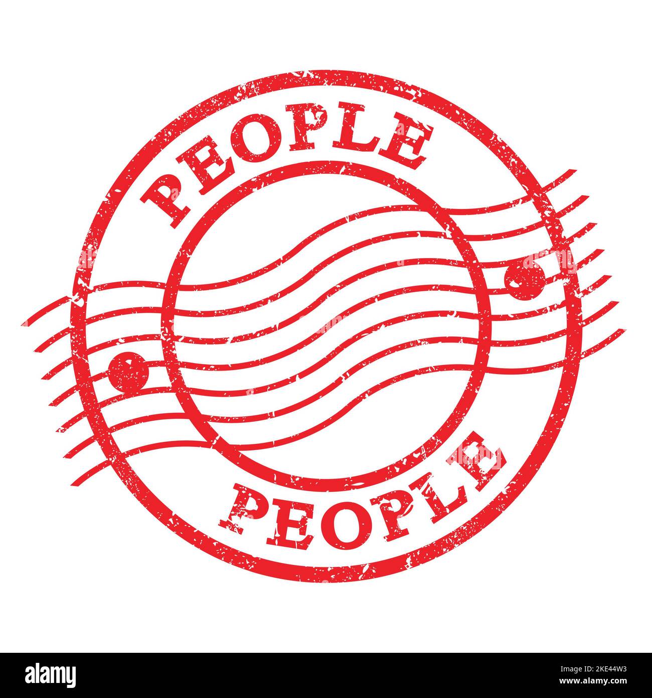 PEOPLE, text written on red grungy postal stamp Stock Photo - Alamy