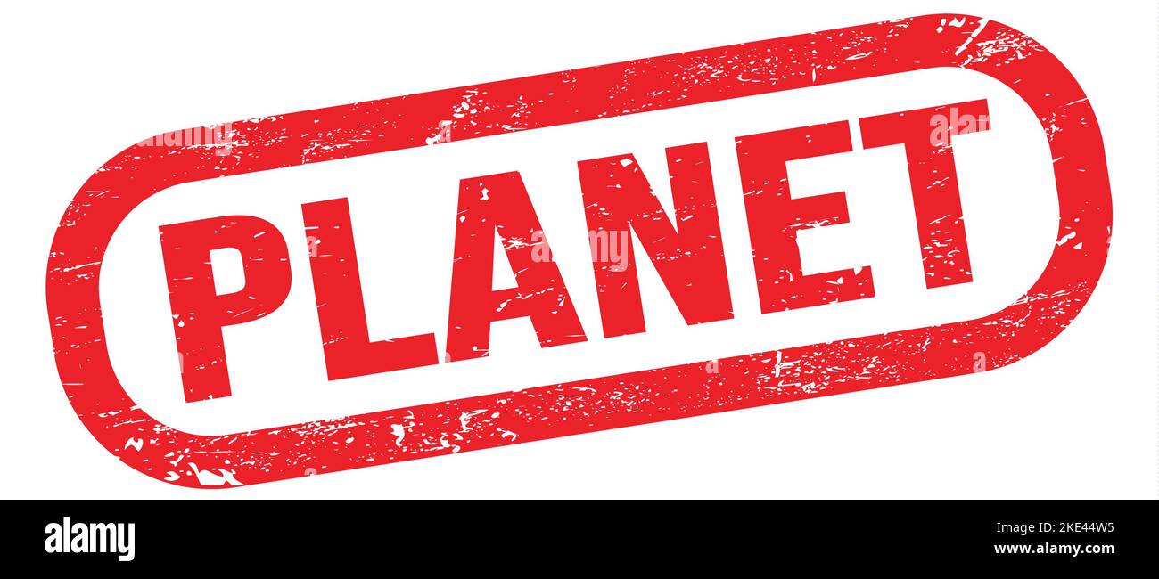 PLANET, text written on red rectangle stamp sign Stock Photo - Alamy