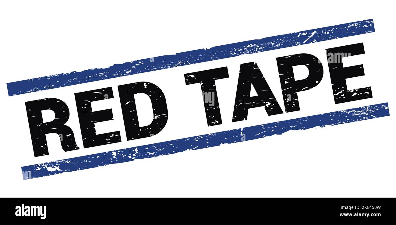 RED TAPE text written on black-blue rectangle stamp sign Stock Photo ...