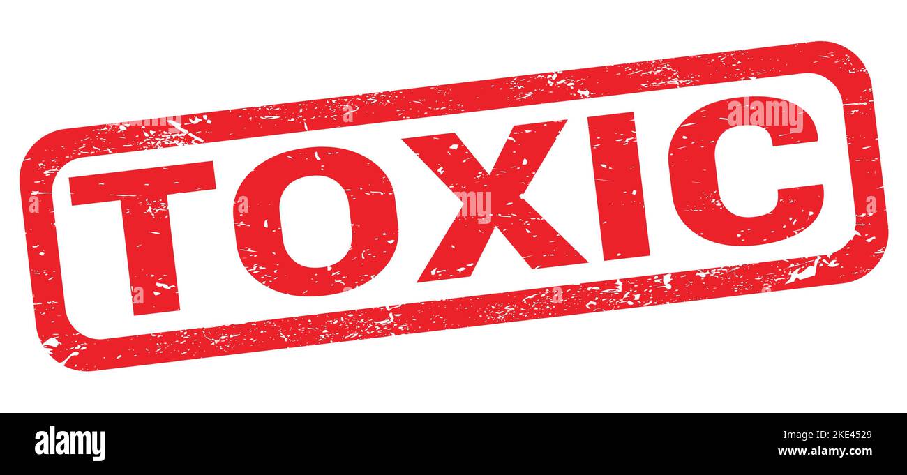 TOXIC text written on red rectangle stamp sign Stock Photo - Alamy