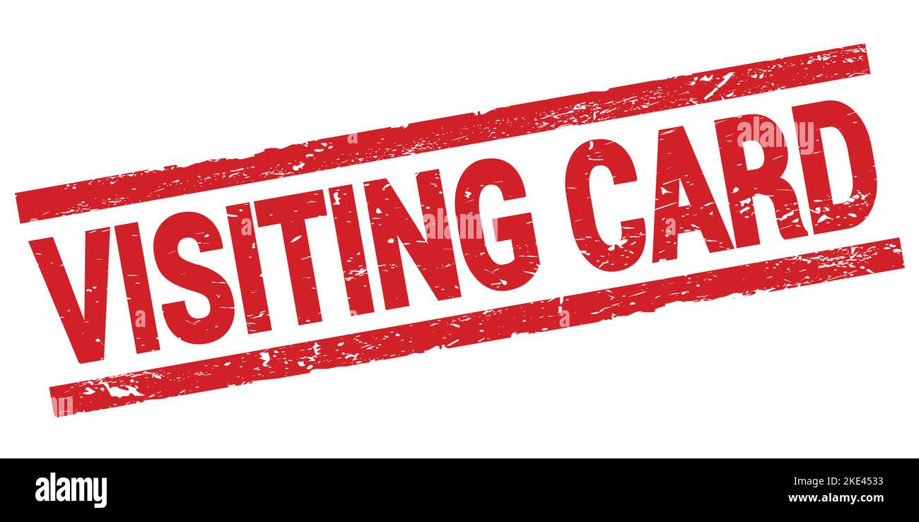 VISITING CARD text written on red rectangle stamp sign Stock Photo - Alamy