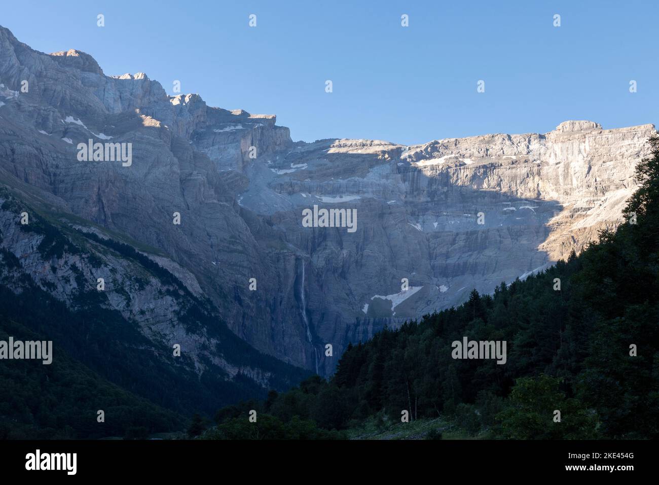 Large waterfall in the Cirque de Gavarnie, Pyrenees National Park ...
