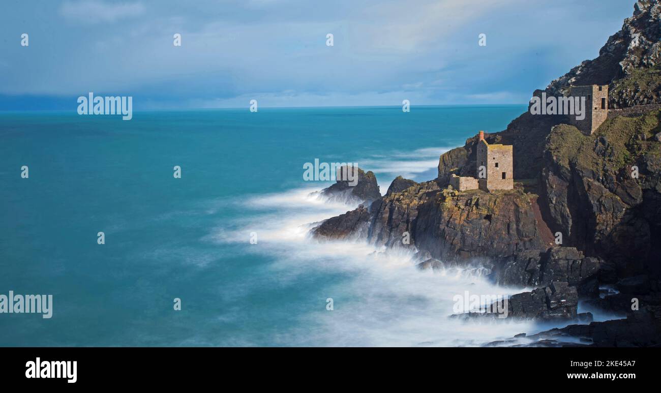 The crowns tin mines located at Botallack Cornwall Stock Photo - Alamy