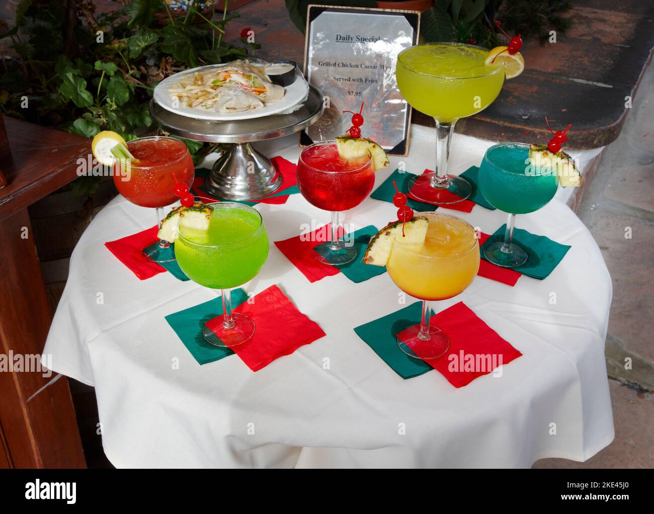 A selection of Margarita cocktails in various sizes and tastes ...