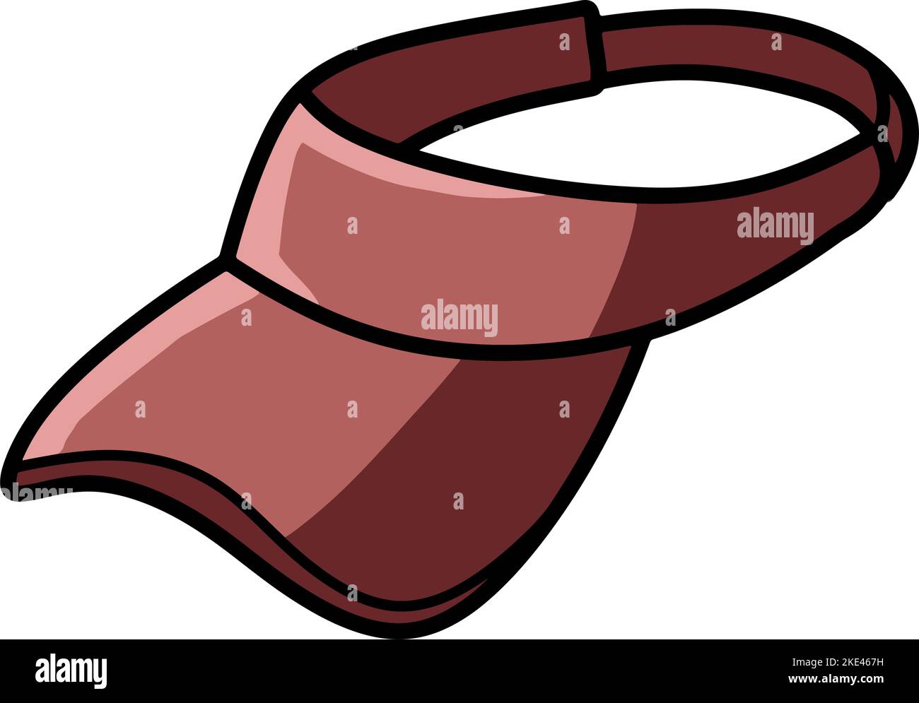 A red cartoon sun visor cap icon isolated on white background Stock ...