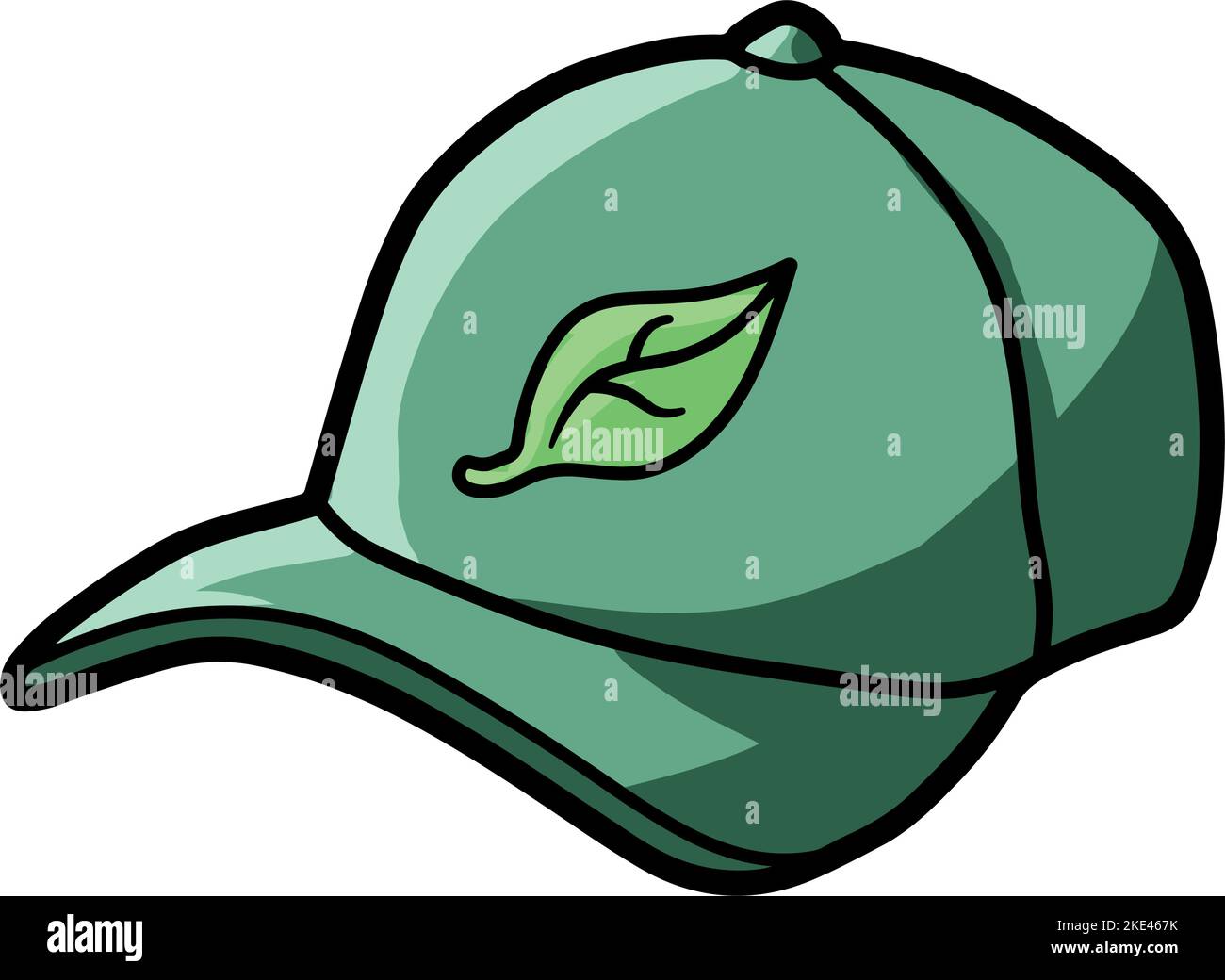 A green cartoon cap icon isolated on white background Stock Vector ...