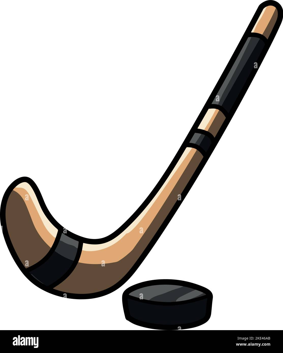 Cartoon Hockey Stick And Puck