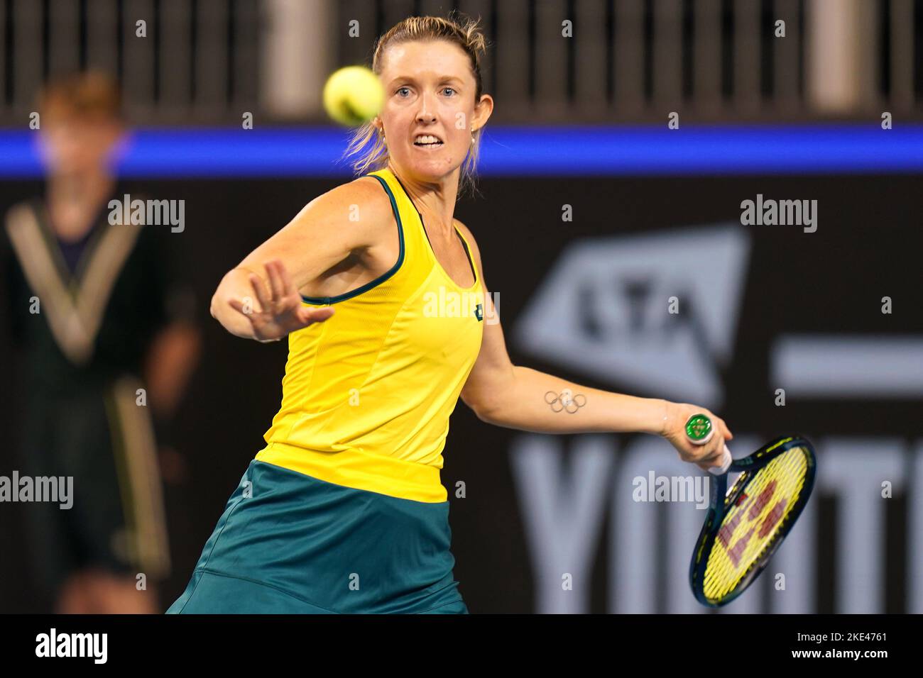 Australia's Storm Sanders in action during day three of the Billie Jean ...