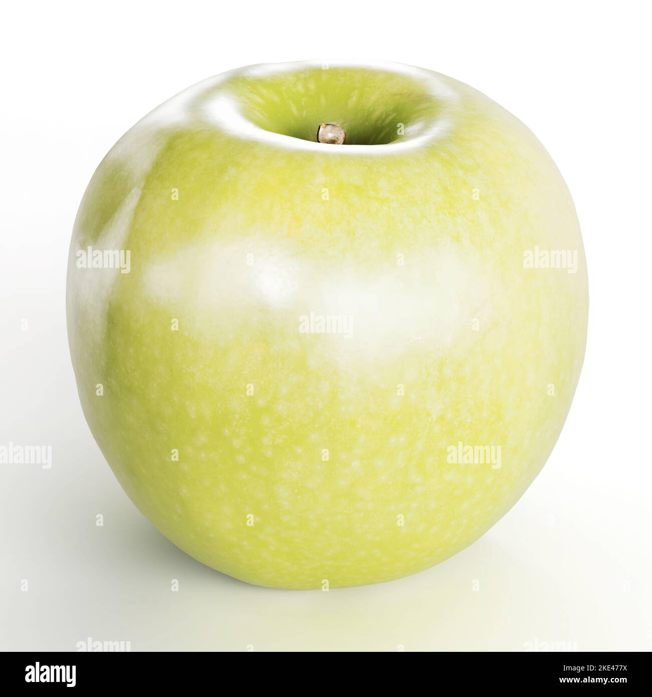 A photorealistic 3D render of a green apple isolated on a white ...