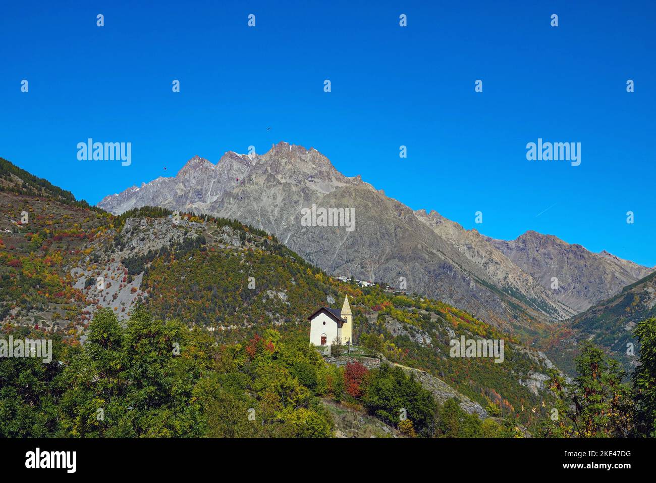 The small church of Chapelle Saint Romain, Puy St Vincent, Autumn in ...