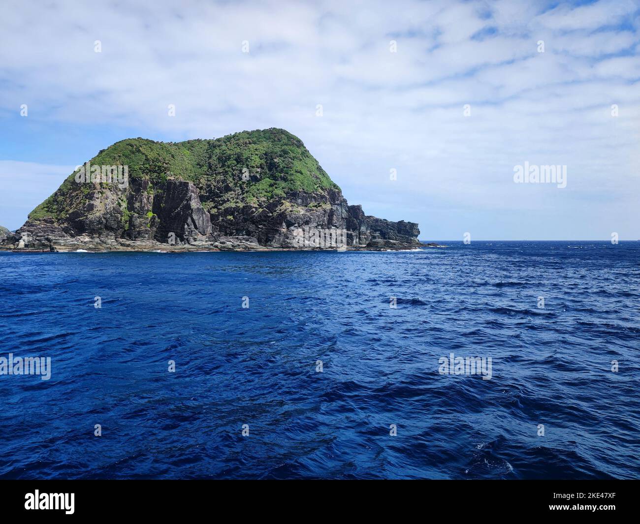 The beautiful Tokashiki Island surrounded by the blue sea under the ...