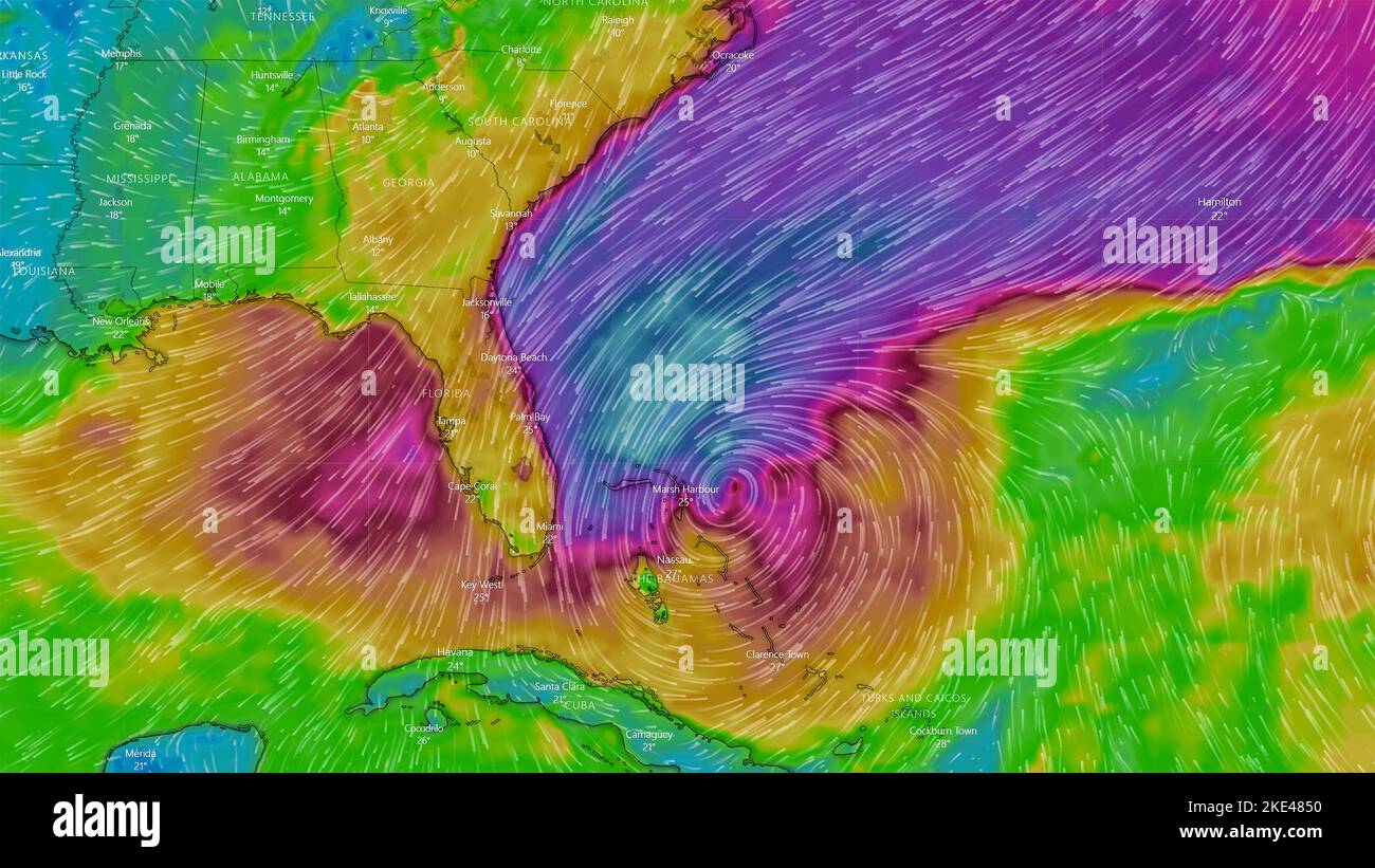 Dresden, Germany - November 9, 2022: Map of Eastern seacoast of US and ...