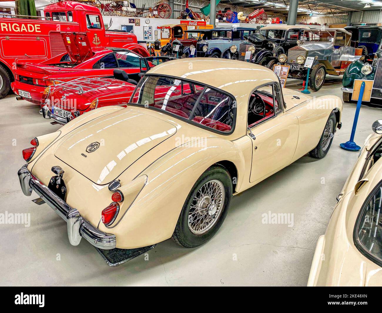 A closeup shot of an old MG Sports Car on Display at the National ...