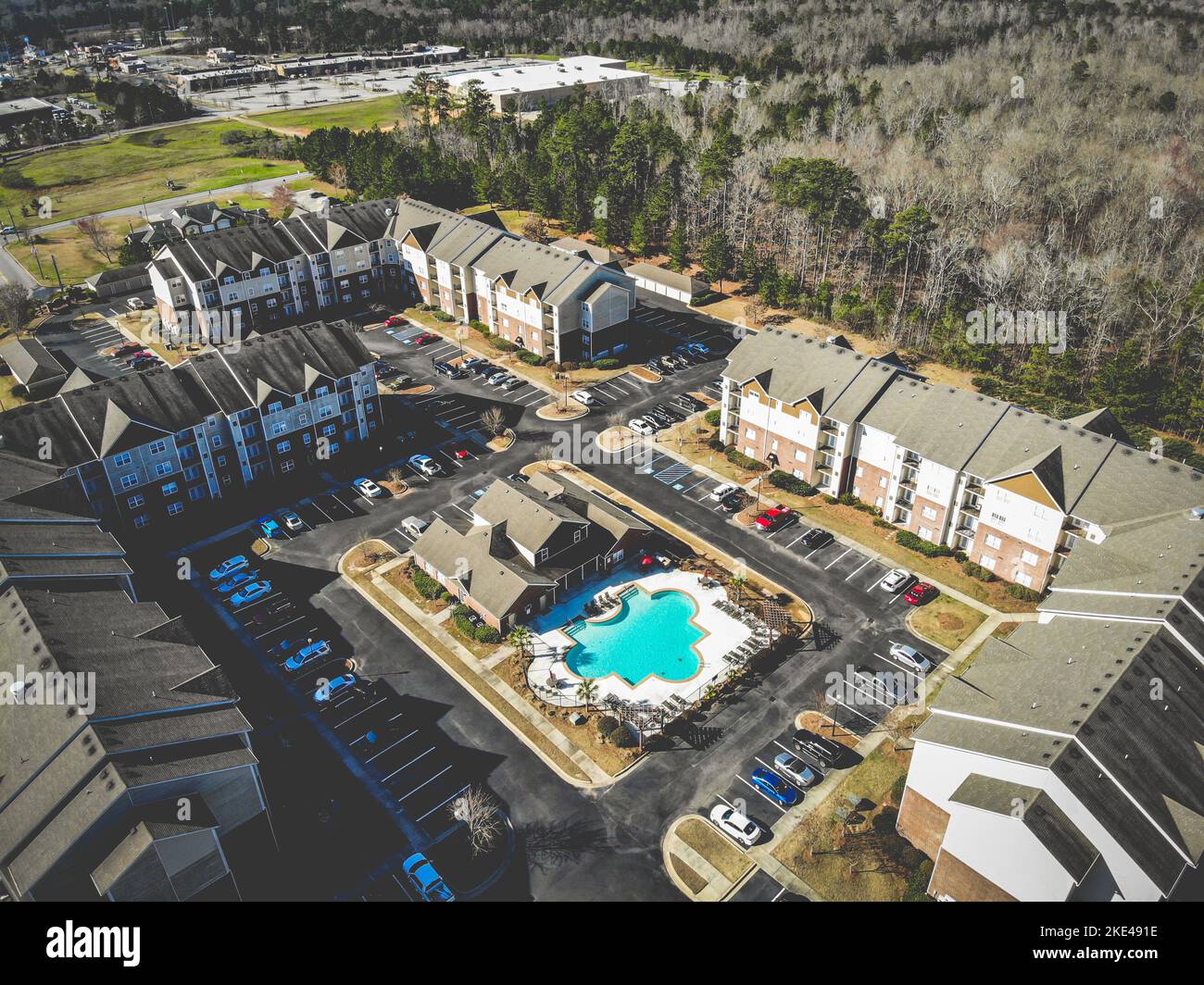 An aerial view of the resort buildings in the nature Stock Photo - Alamy