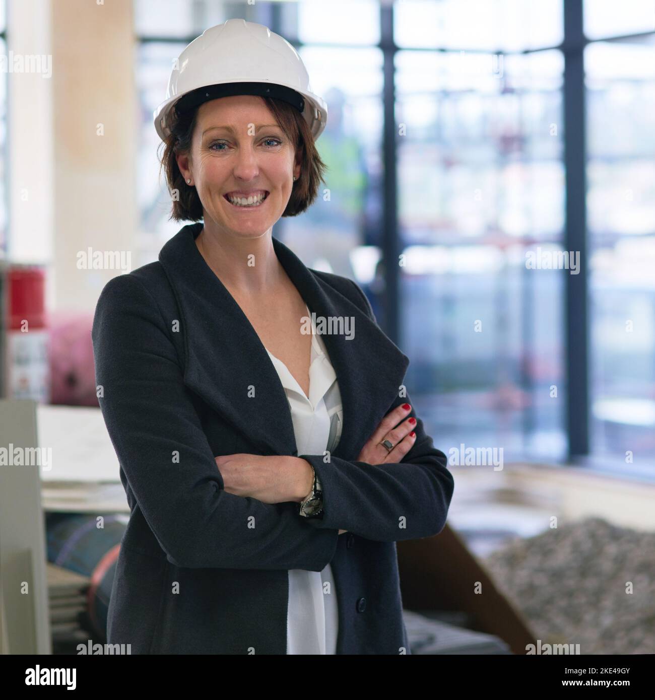 I have big plans for this space. Portrait of a female construction ...