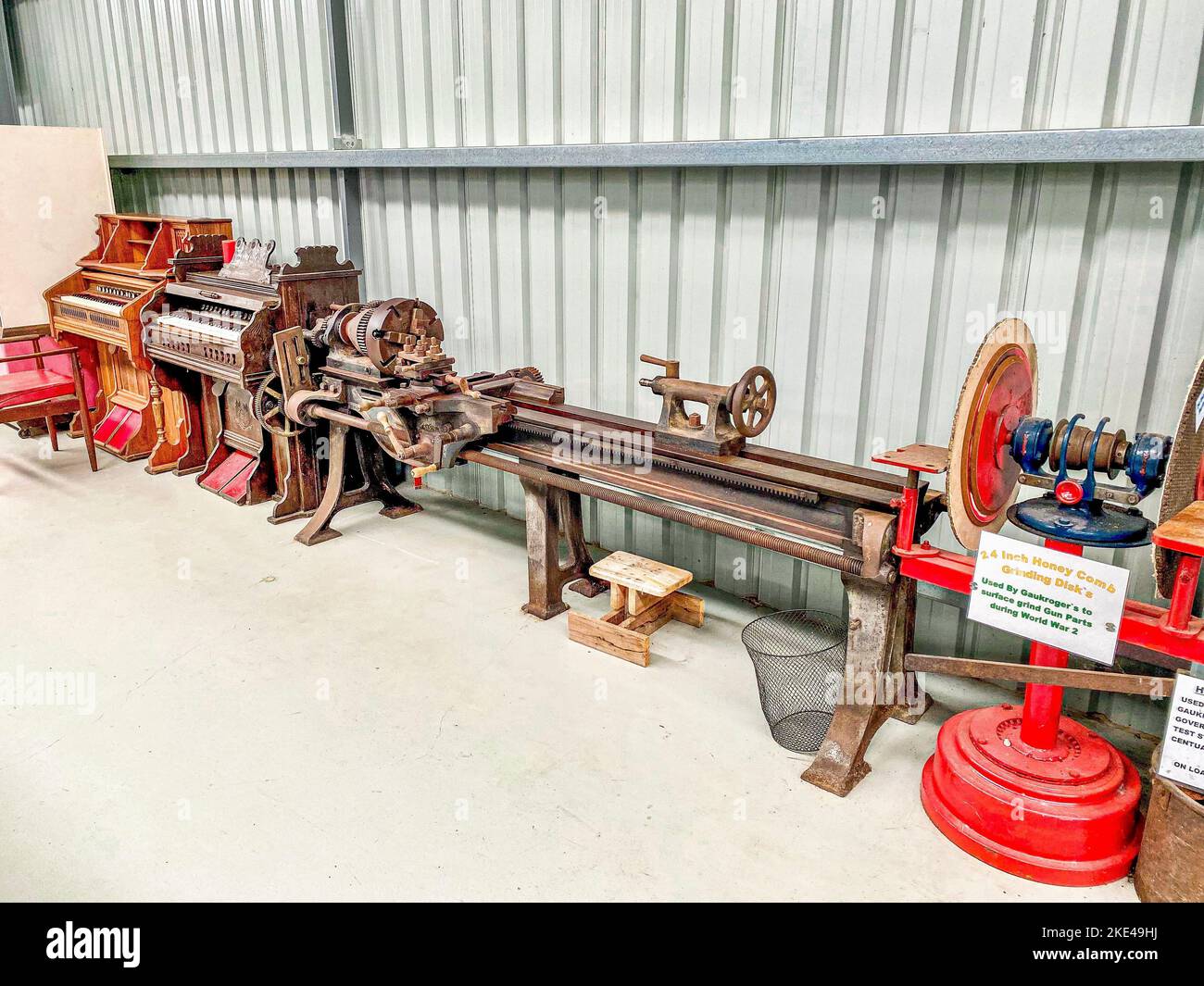 A series of old machineries on display at the National Transport Museum ...
