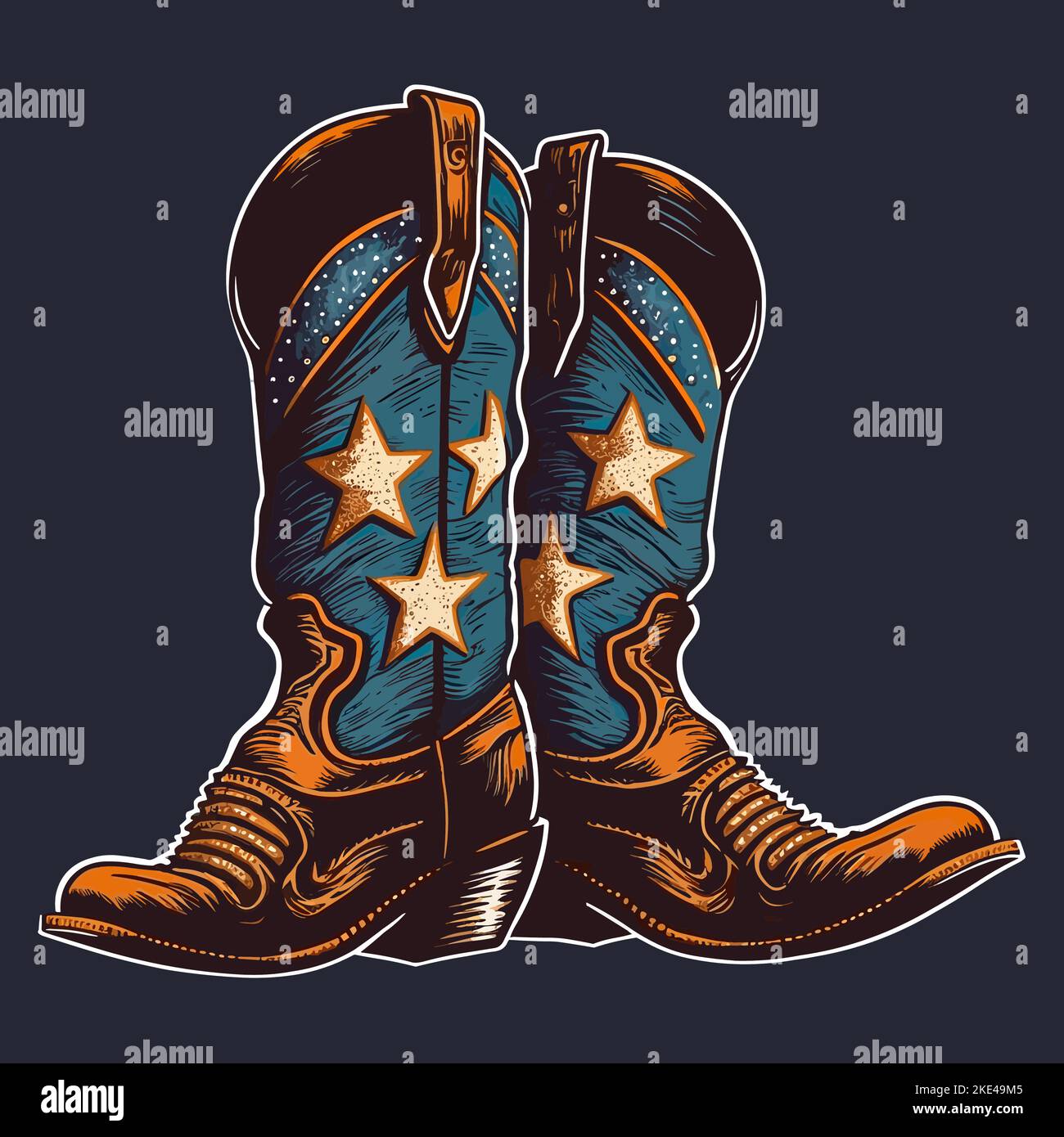 A colourful illustration of a cowboy boots Stock Vector Image & Art - Alamy