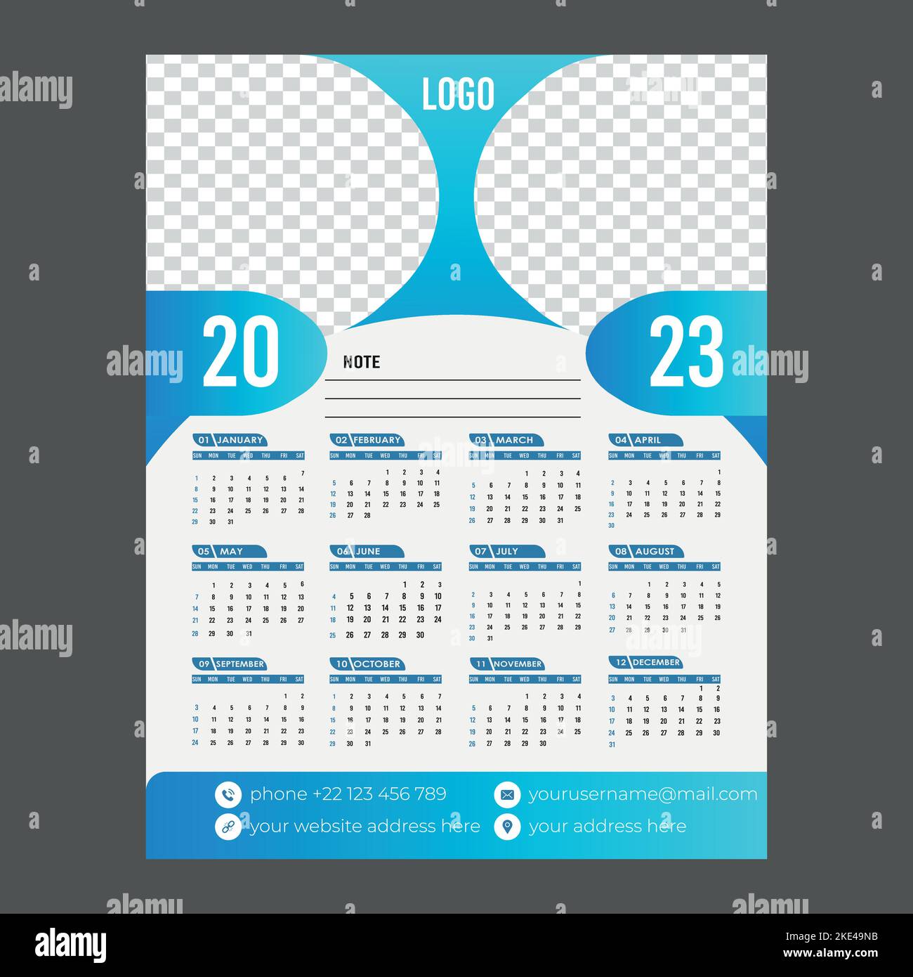 Digital 2023 calendar Stock Vector Images - Alamy