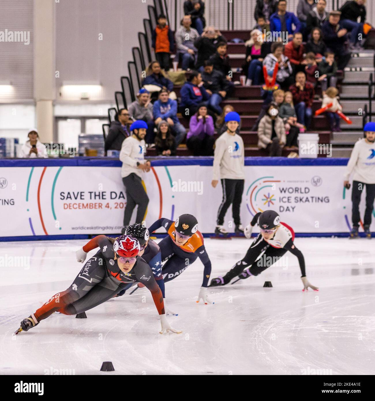 Courtney Sarault short track speed skating at the Olympic Oval in Salt ...