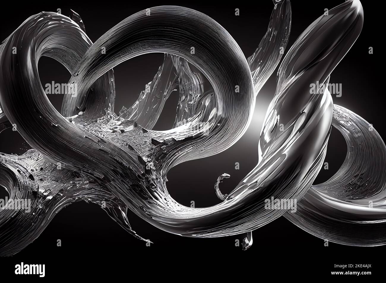 A 3D rendering of half solid and liquid dark matter colliding together ...