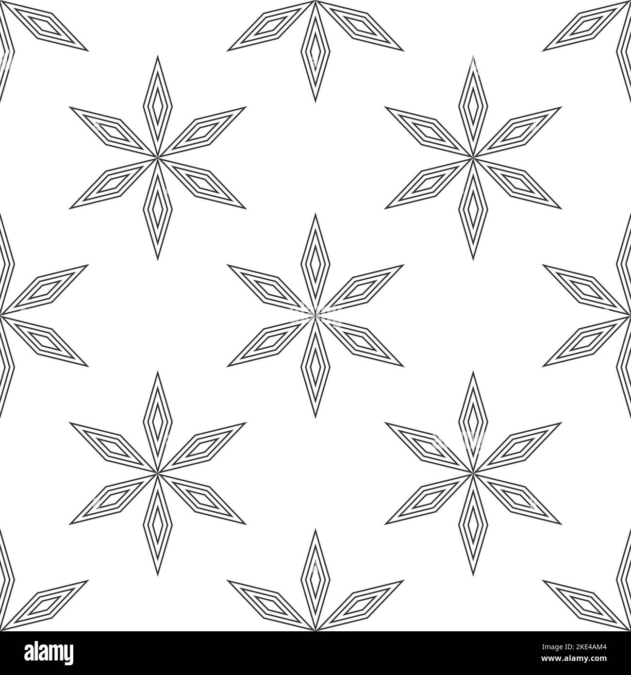 Snowflakes linear shapes seamless pattern. Vector illustration Stock ...