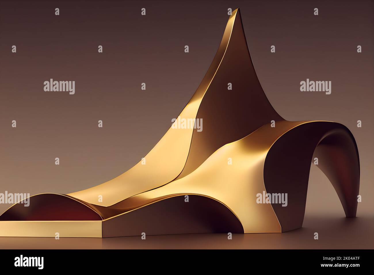 An aesthetic 3D rendering of a gold abstract shape Stock Photo - Alamy