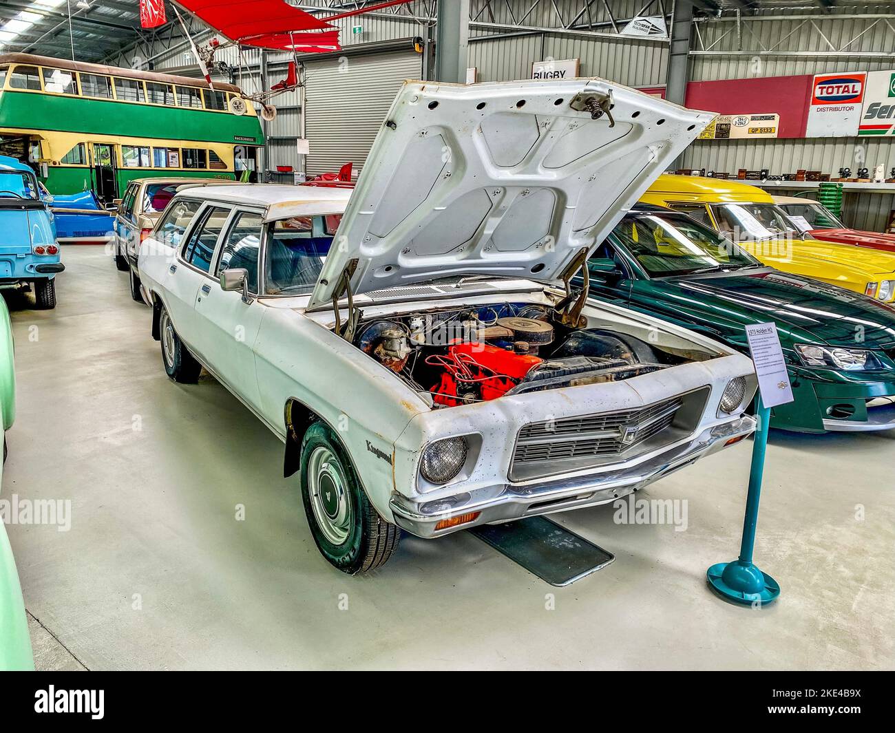 A classic HQ Holden station wagon on display at the National Transport ...