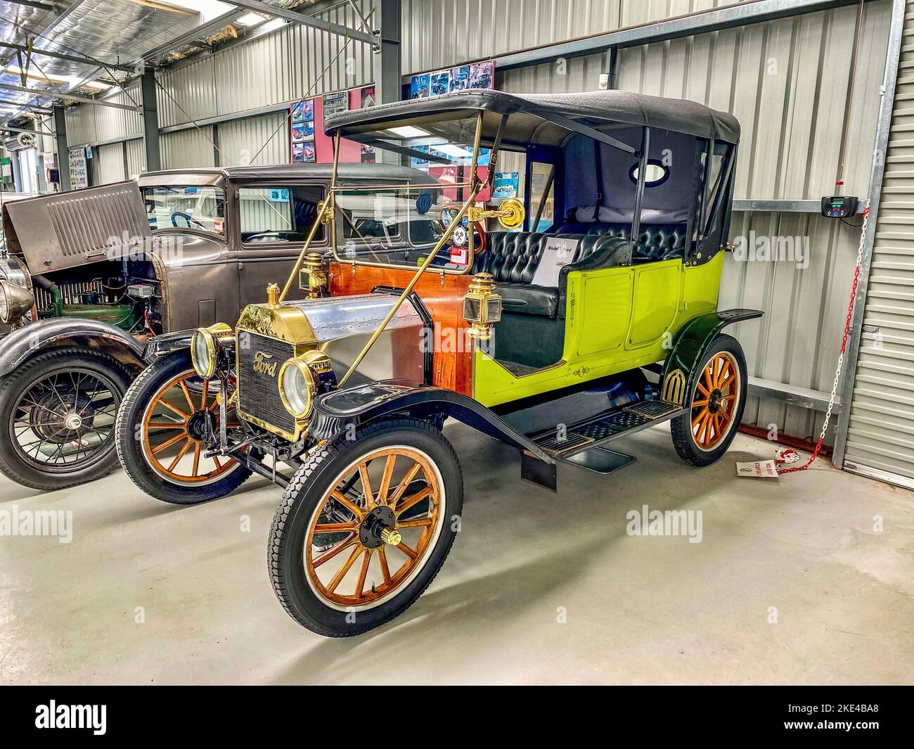A vintage Ford Model T car on display at the National Transport Museum ...