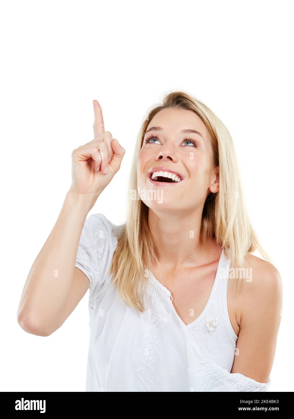 Wow Look all that copyspace. Studio shot of an amazed young woman ...