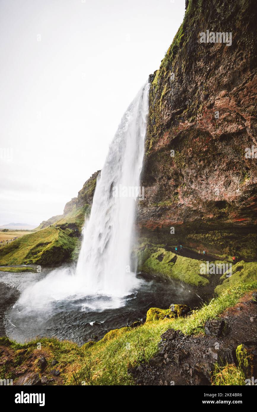 Vertical photo of Gljufrabui waterfall - Iceland - wide angle Stock ...