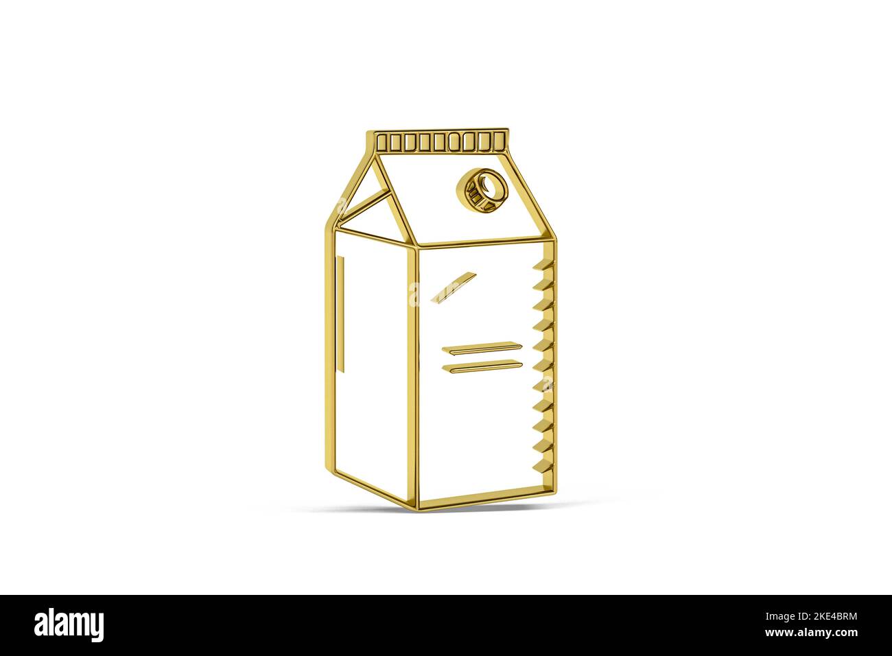 Golden 3d juice box icon isolated on white background - 3d render Stock ...