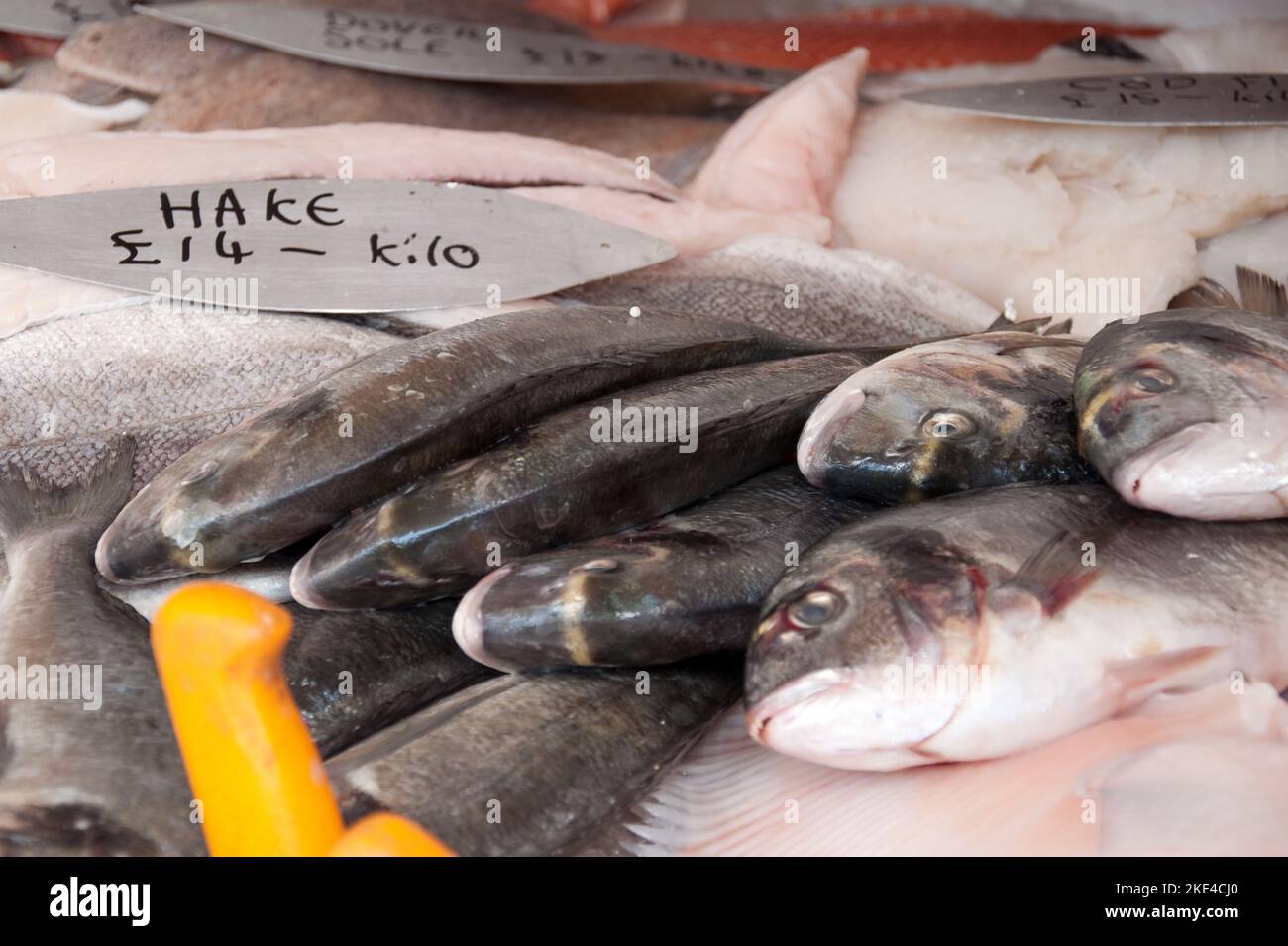 Fresh fish, Fish Stall, Harringay Market, Harringay, London, UK Stock ...