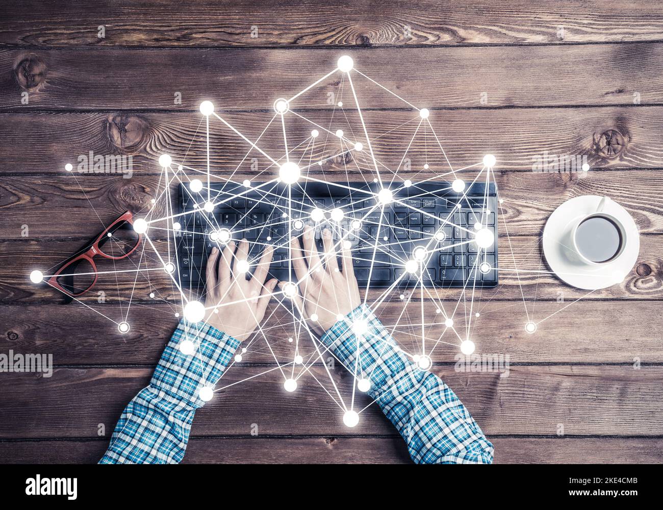 Concept of social communication and networking with social connection ...