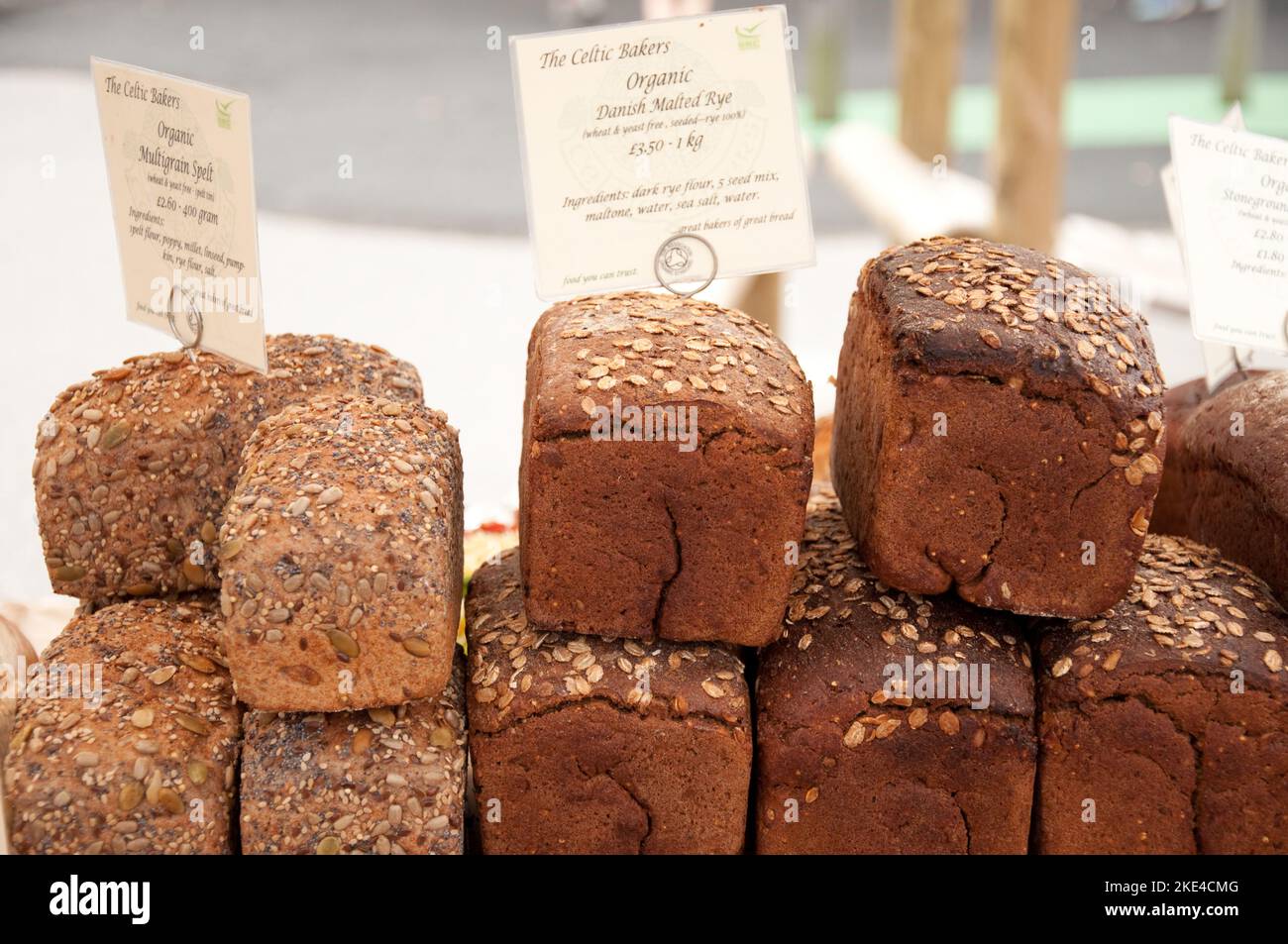 Organic Bread, Bread stall, Harringay Market, Harringay, London, UK ...