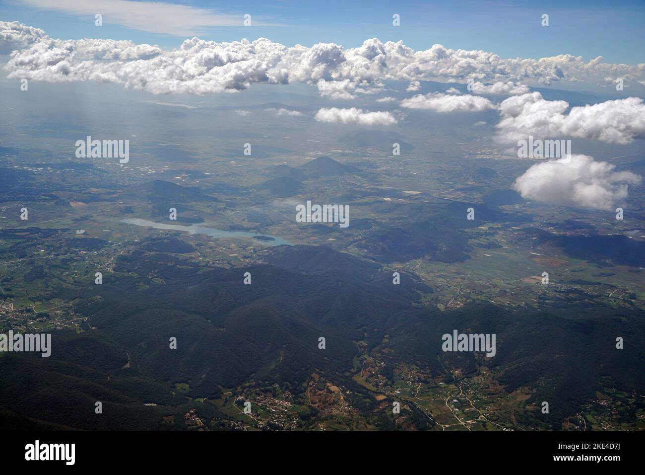 Leon Guanajuato aerial panorama landscape from airplane mexico ...
