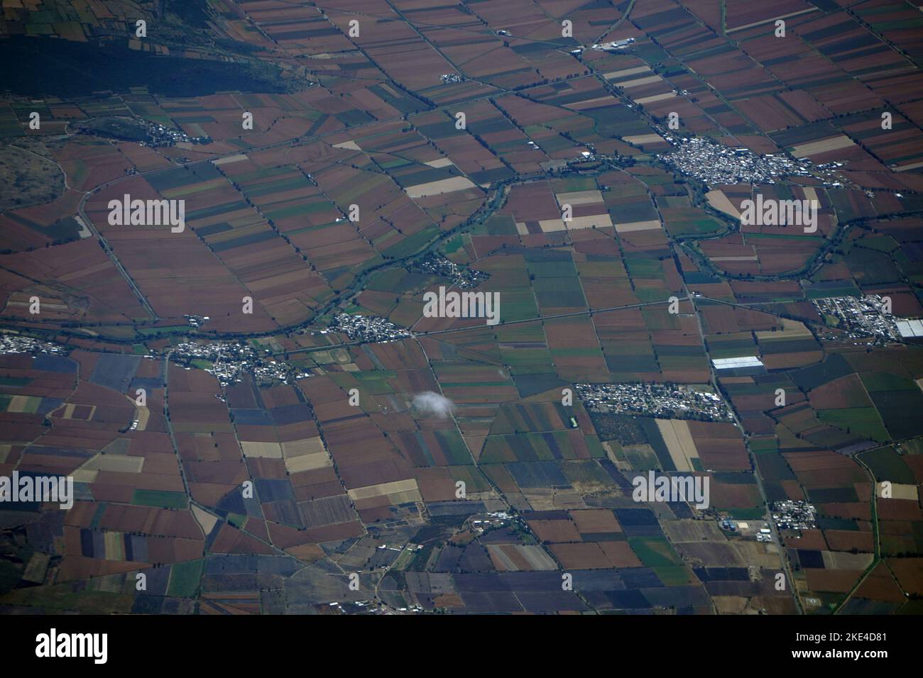 Leon Guanajuato aerial panorama landscape from airplane mexico Stock ...