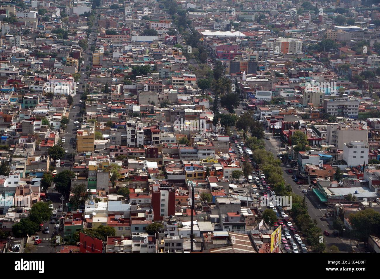 Mexico city aerial panorama landcape cityscape from airplane Stock ...