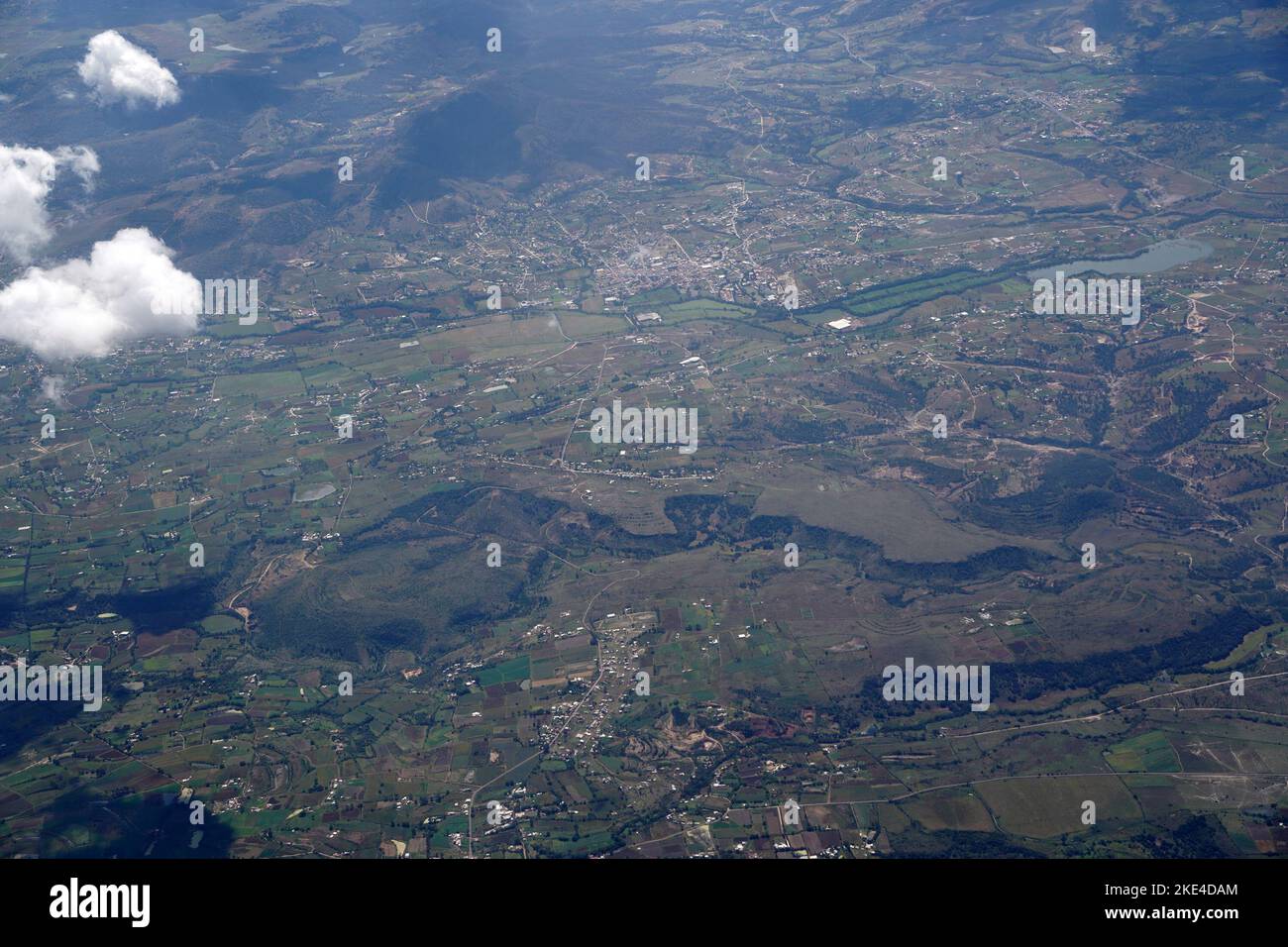 Leon Guanajuato aerial panorama landscape from airplane mexico Stock ...