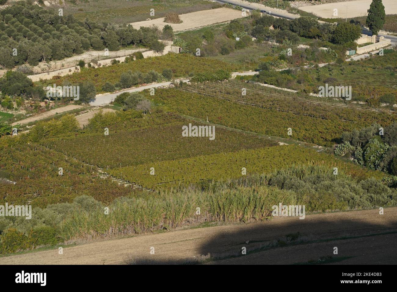 view of Malta from Medina medieval village stone terrace Stock Photo ...