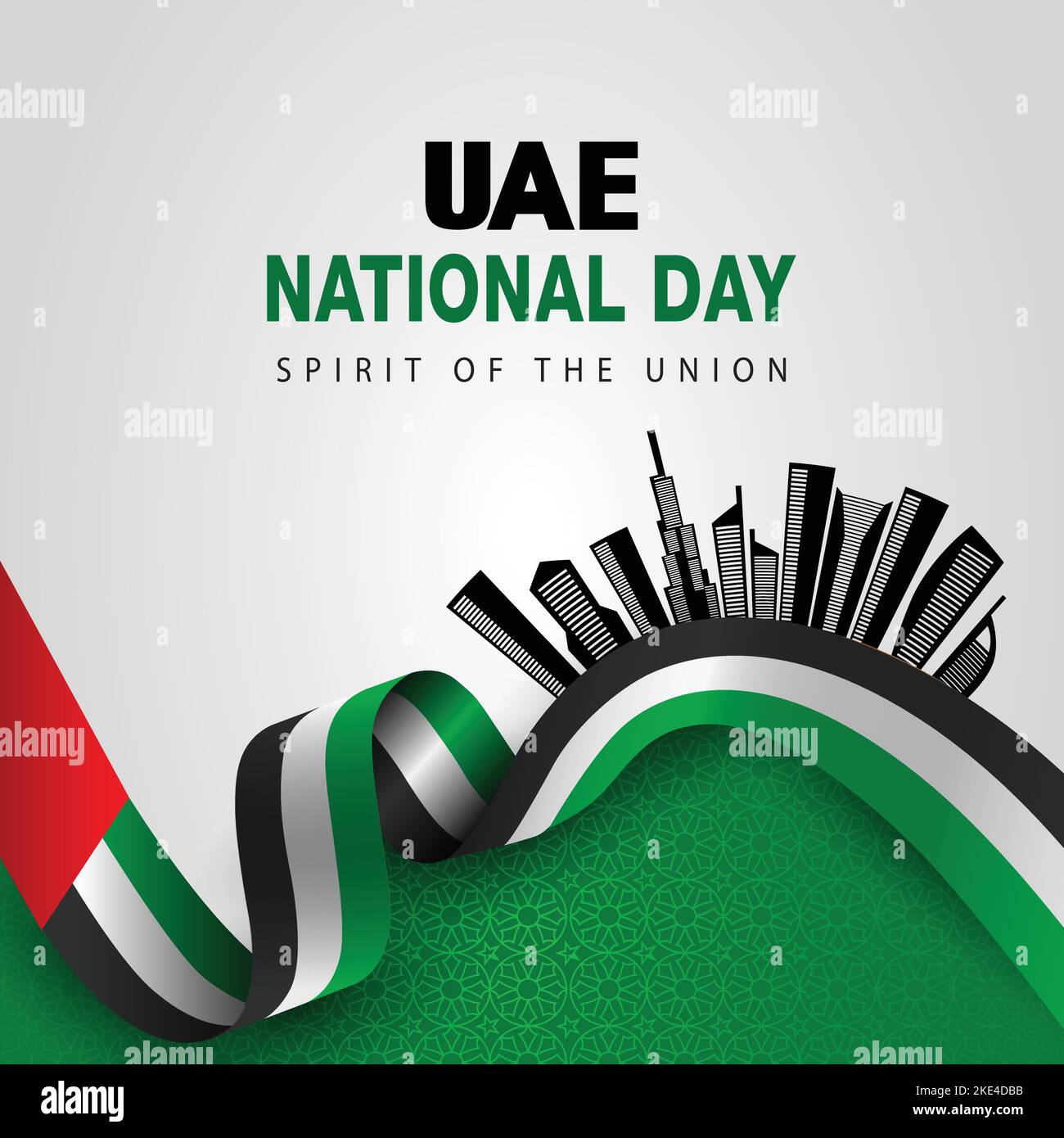 happy National day UAE. vector illustration flag and city. poster ...