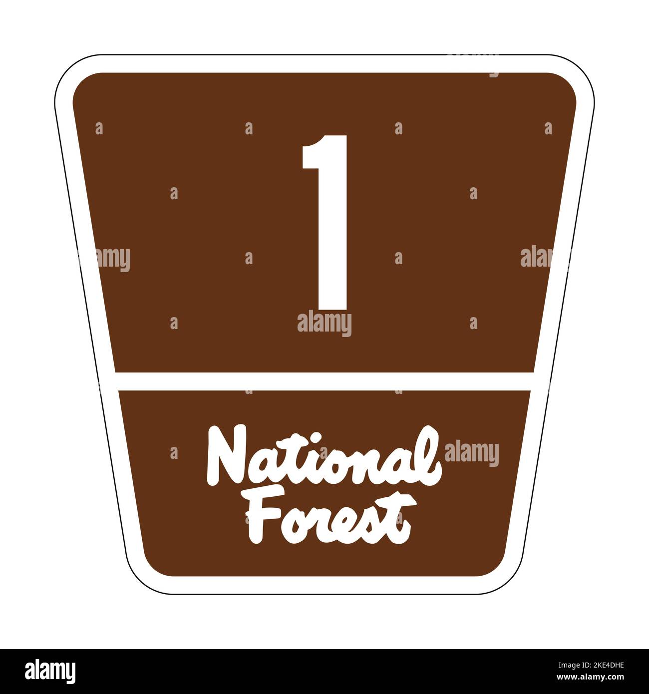 US national forest route shield 1 symbol icon Stock Photo - Alamy