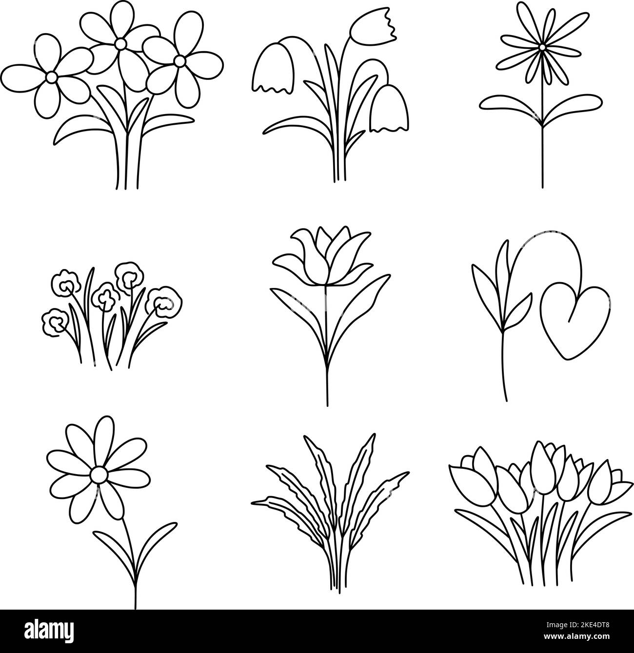 Early spring flowers blooming Black and White Stock Photos & Images - Alamy