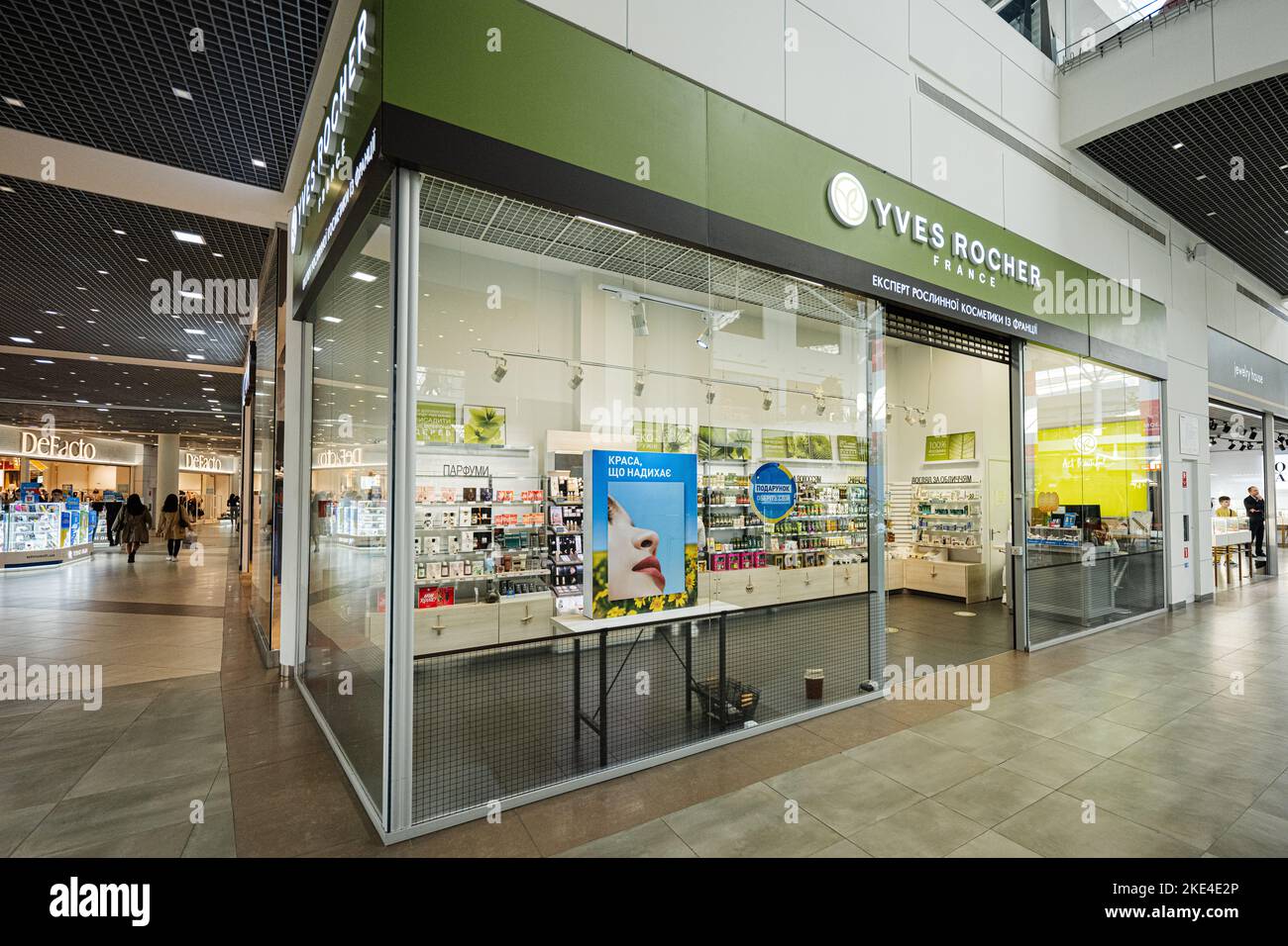 Lviv, Ukraine - October 09, 2022: Yves Rocher store in shopping mall ...