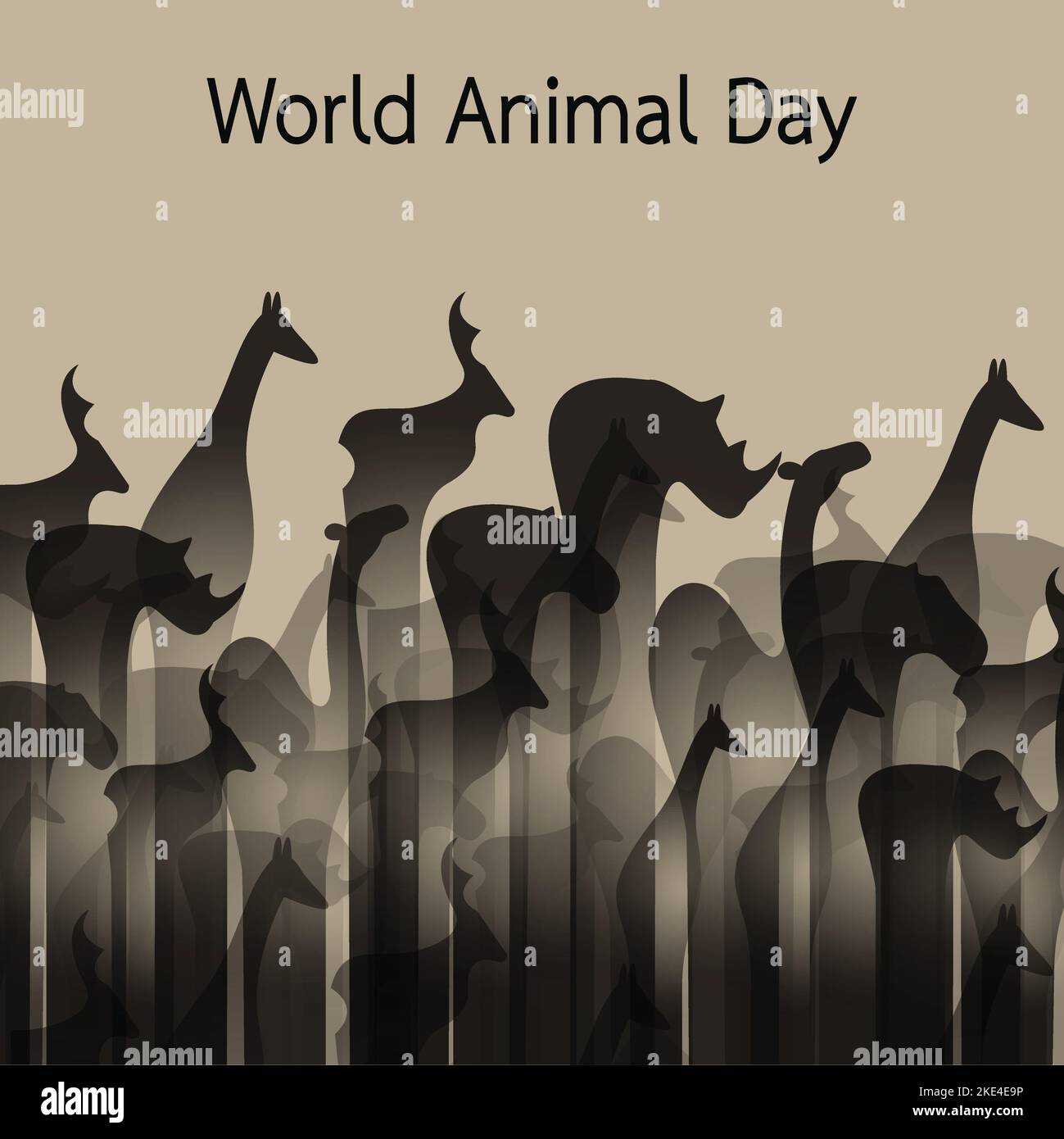 Vector image of animal groups. Wildlife. World Animal Day. Easy ...