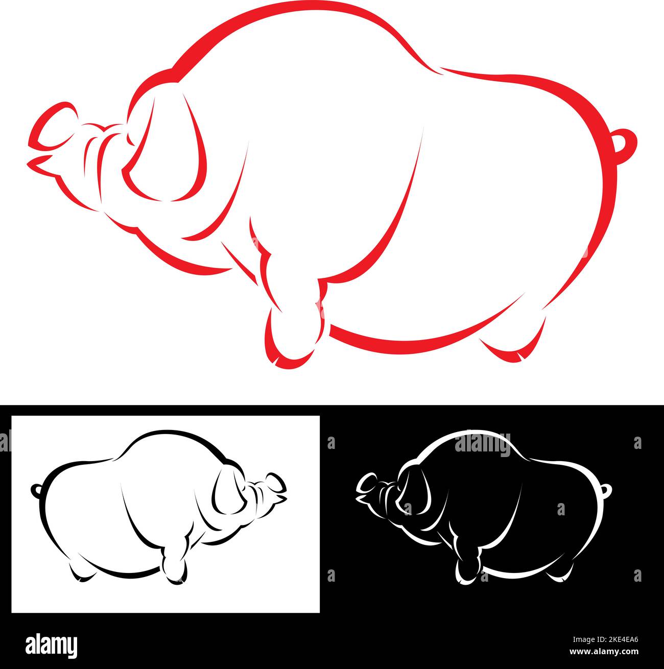 Vector image of pig on white background. Easy editable layered vector ...