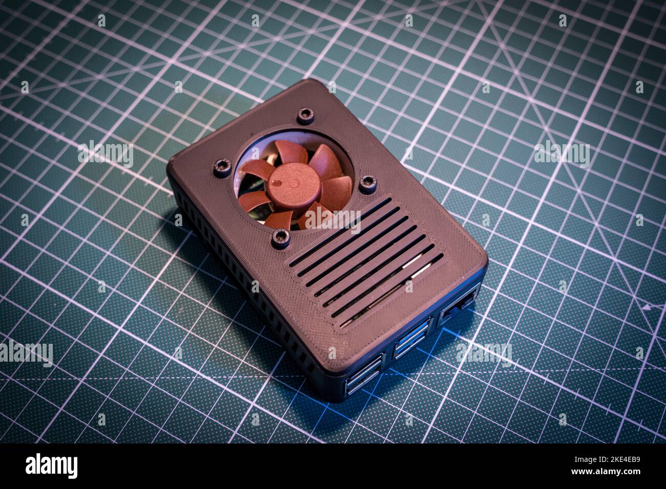 Raspberry Pi in a 3d printed case with a fan Stock Photo - Alamy