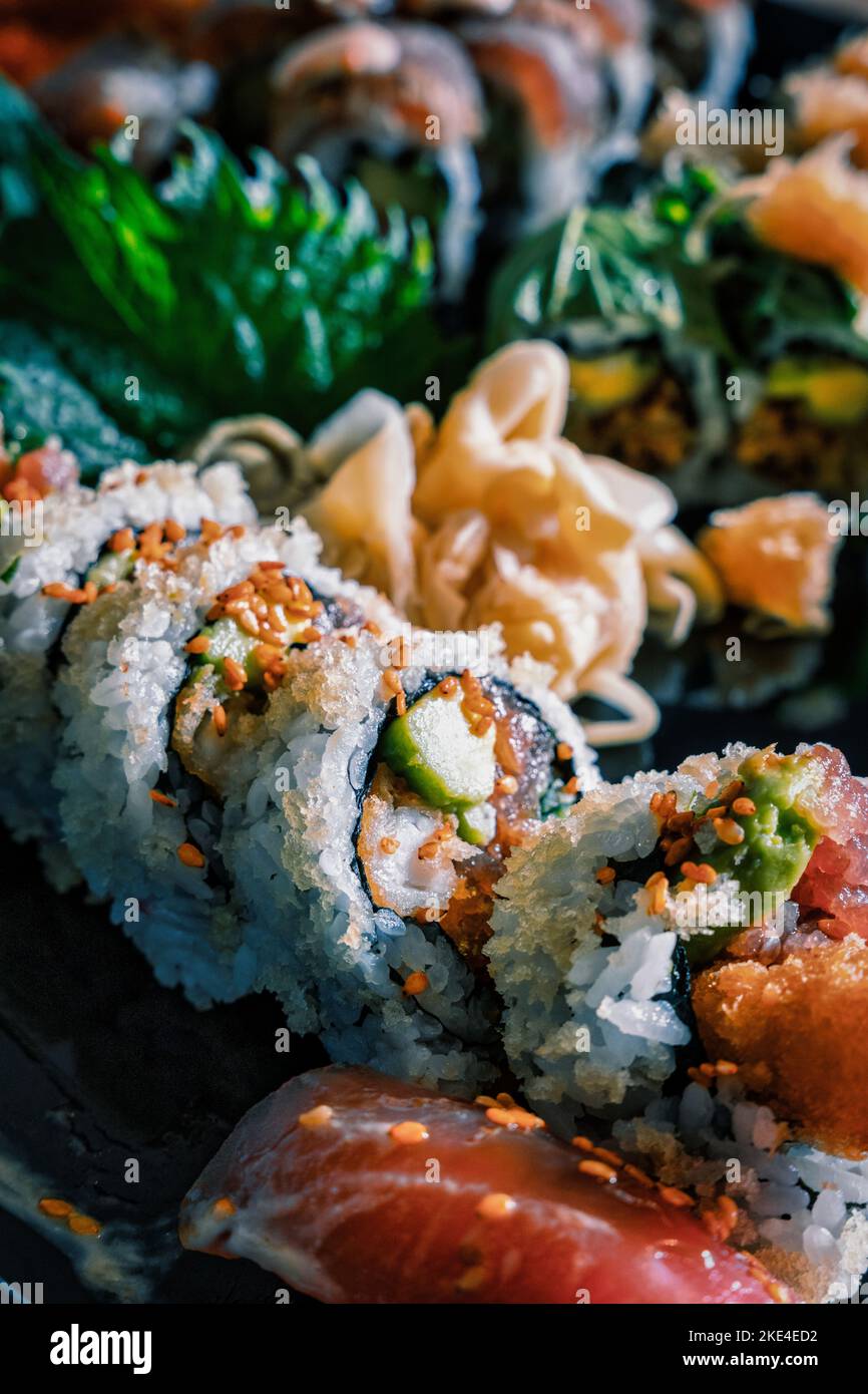 Sushi inside out roll salmon hi-res stock photography and images - Alamy